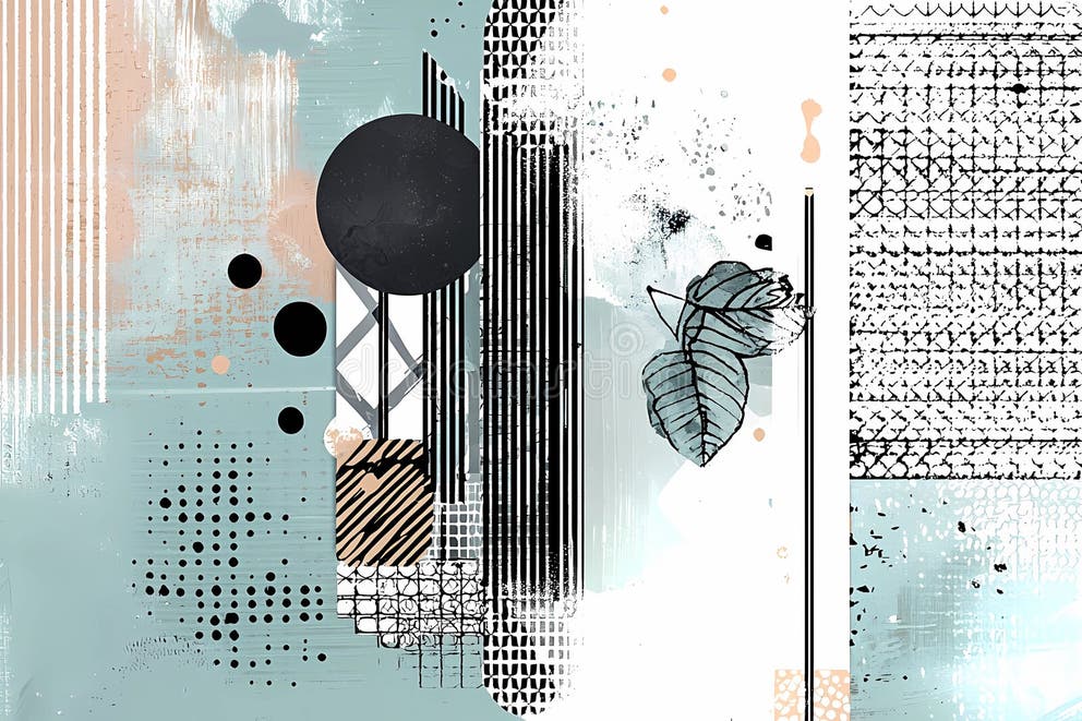 Template with Different Layers of Texture and Dots Stock Illustration ...