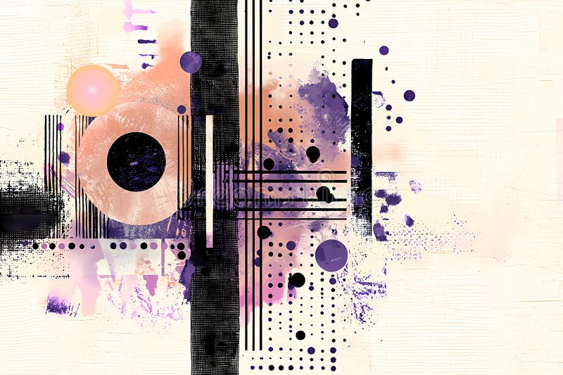 Template with Different Layers of Texture and Dots Stock Illustration ...