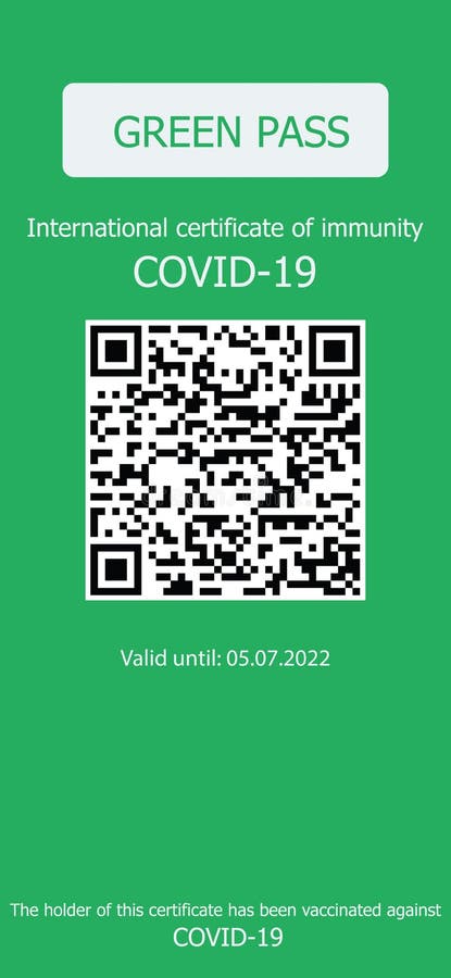 Green Pass International Certificate of Vaccination Smartphone Display ...