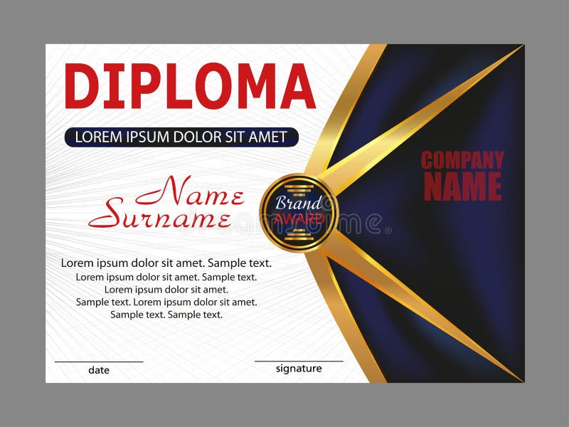 Template Diploma or Certificate. Elegant Design Stock Vector ...