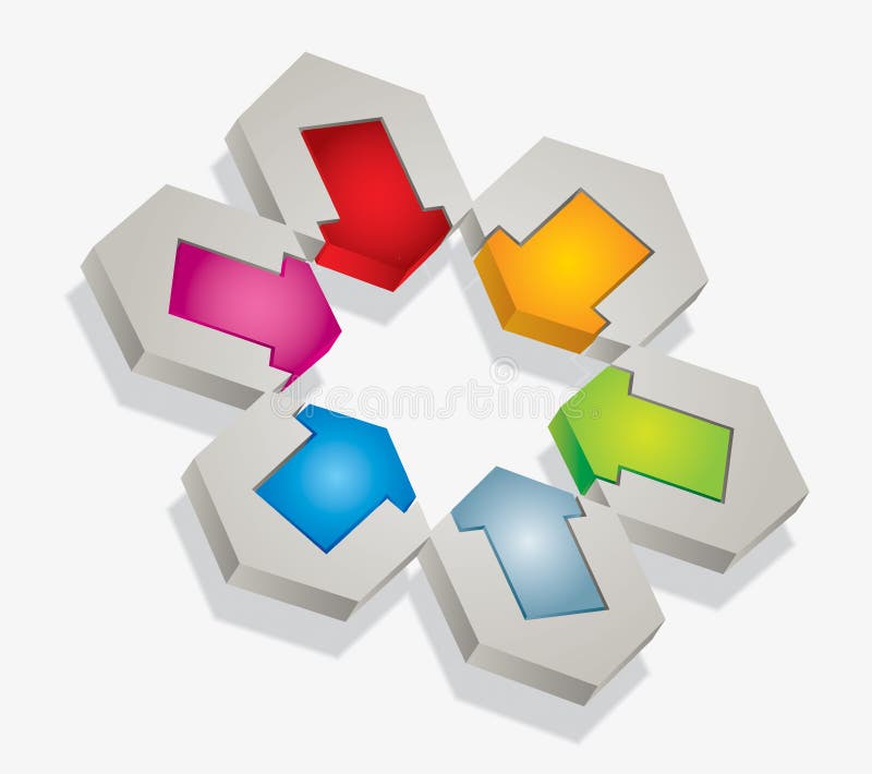 Template with Direction Arrows Stock Vector - Illustration of ...