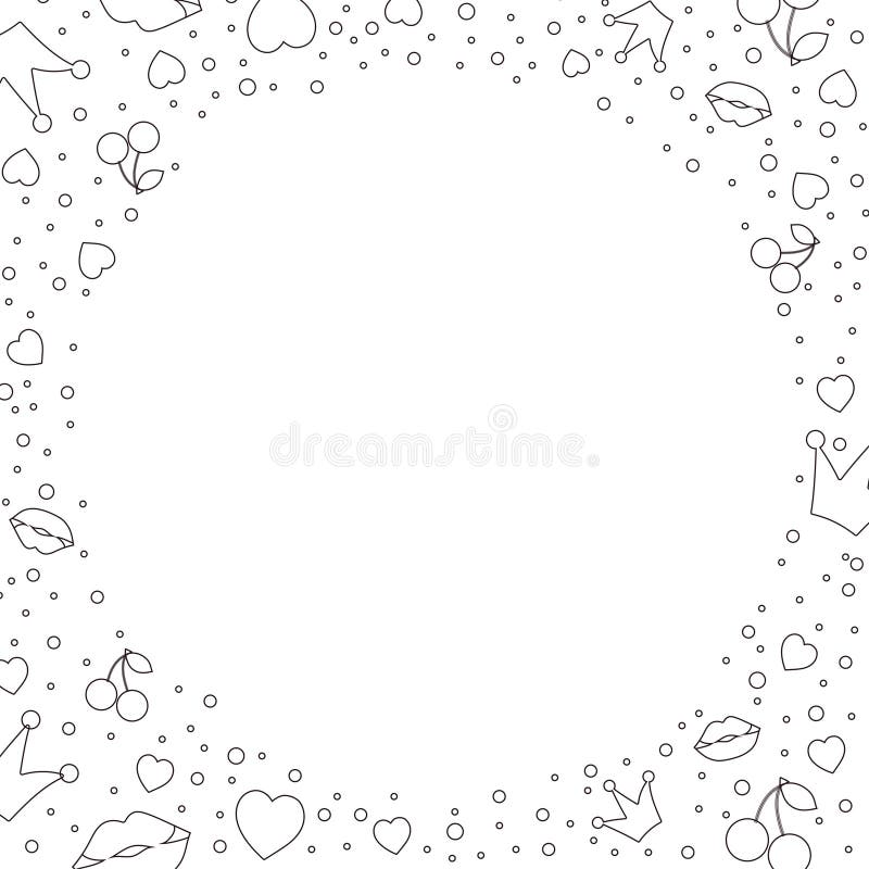 Template Doodle Round Shape Frame. Stock Illustration - Illustration of ...