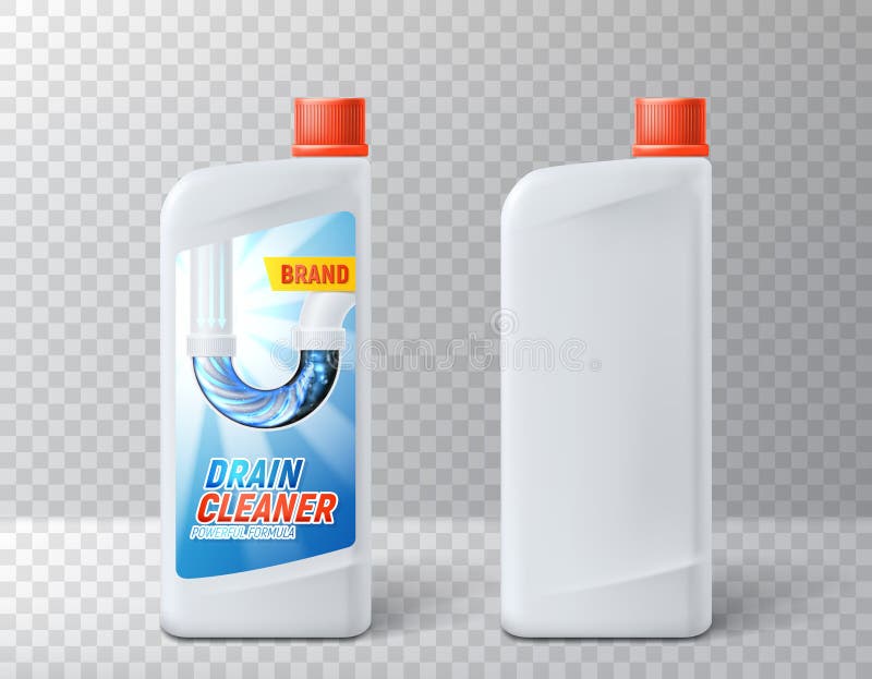 Drain Cleaner Ads, Water Pipe Detergent with Clear Pipes Section. Stock ...