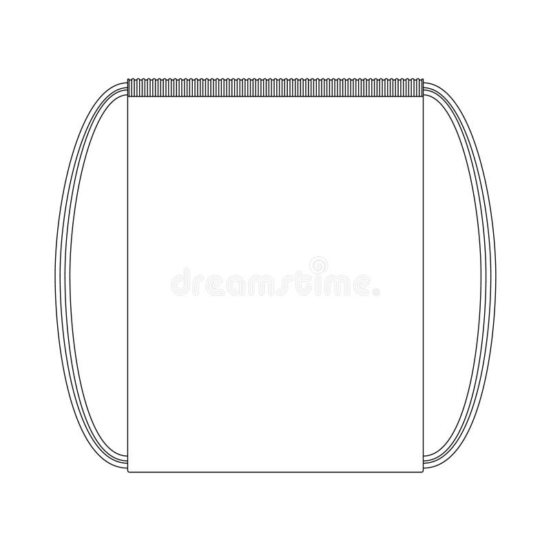 Template Drawstring Bag Vector Flat Design Outline Clothing Stock ...