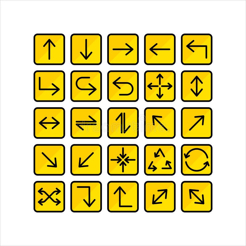 Set of Direction Icons Filled Outline Style Stock Vector - Illustration ...