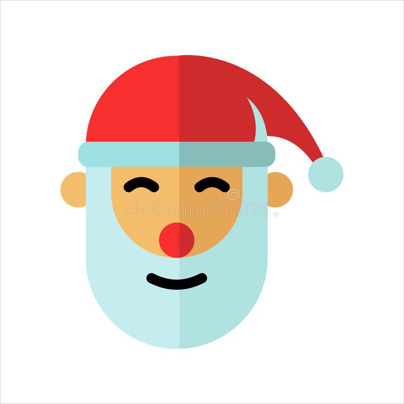 Santa Icons in Simple Flat Style Stock Vector - Illustration of symbols ...