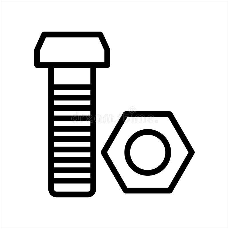 Bolt and Nut Construction Tools Icon Stock Vector - Illustration of ...