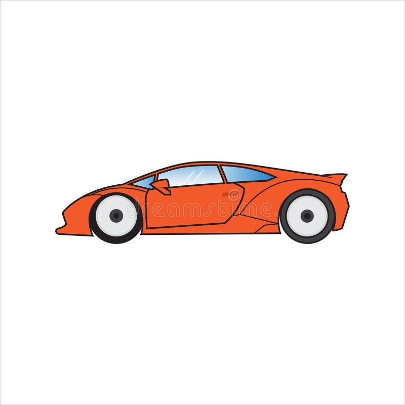 Simple Sports Car Vehicle Illustration Filled Outline Style Stock ...