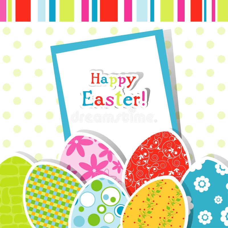 Happy Easter greeting card stock vector. Illustration of scrapbook ...
