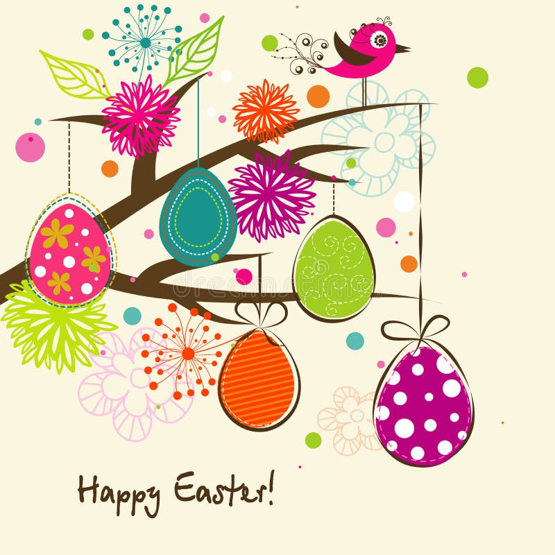 Template Easter Greeting Card, Vector Stock Vector - Illustration of ...