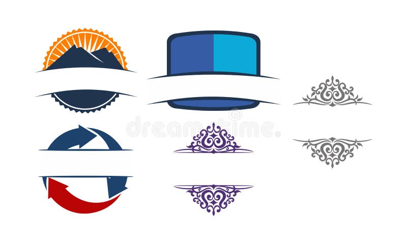 Template Emblem Blank Set stock vector. Illustration of blank - 111476334