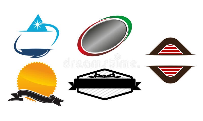 Template Emblem Blank Set stock vector. Illustration of badge - 110257795