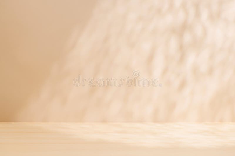Template with Empty Table and Wall with Natural Shadow and Sunny Glare ...