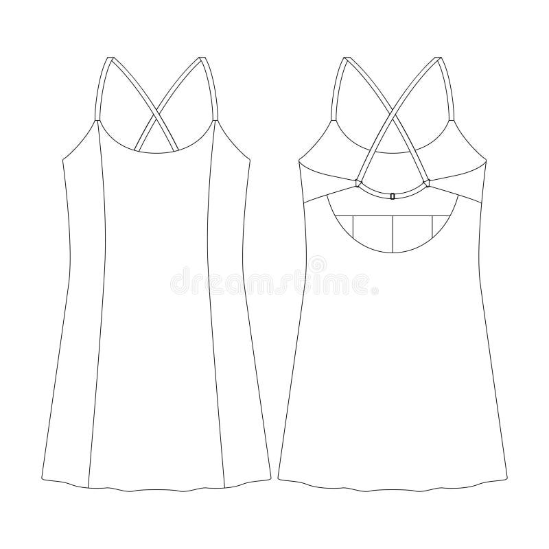 Template Exercise Dress Vector Flat Design Outline Clothing Collection Stock Vector