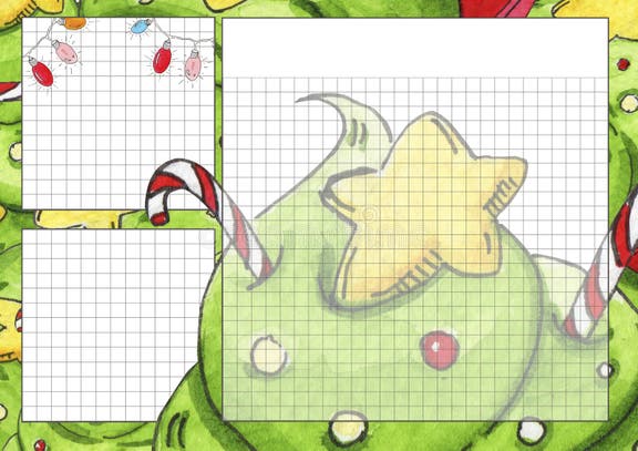 Template with Festive Cupcake, Candy Canes, and Garland Lights ...