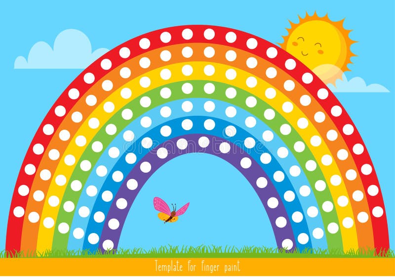 Template for Finger Paint. Printable for Children`s Creativity Stock ...