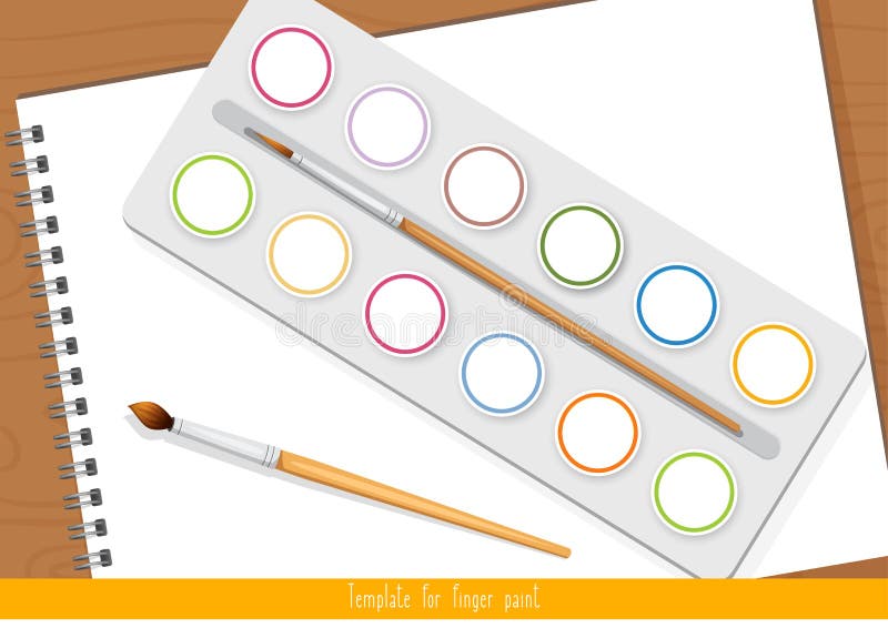 Template for Finger Paint. Printable for Children`s Creativity Stock ...