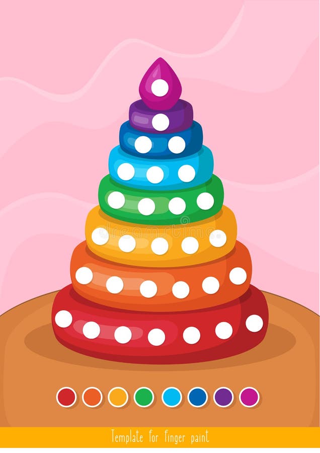 Template for Finger Paint. Printable for Children`s Creativity Stock ...