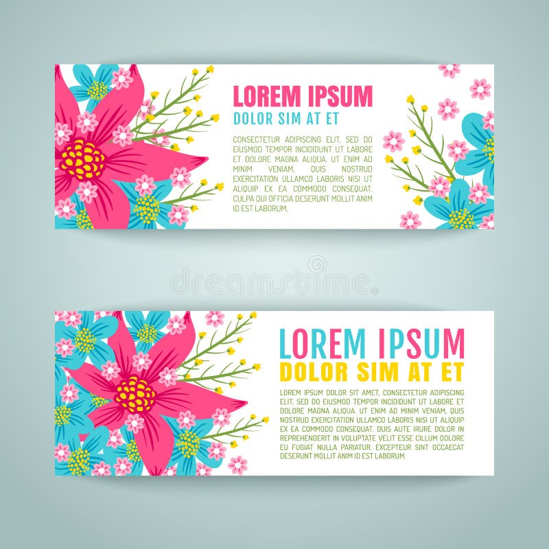 Template floral banners. stock vector. Illustration of design - 96781791