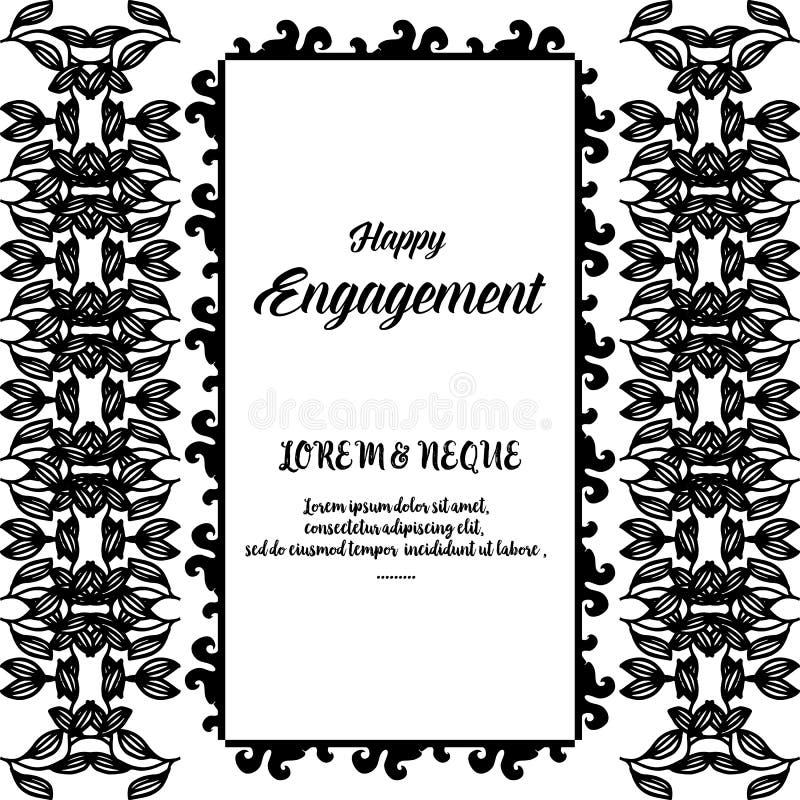 Template Floral Frame, Style Frame Unique and Elegant, Card Happy ...