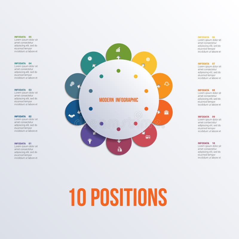 Template Flower Colorful Infographics 10 Positions Stock Vector ...