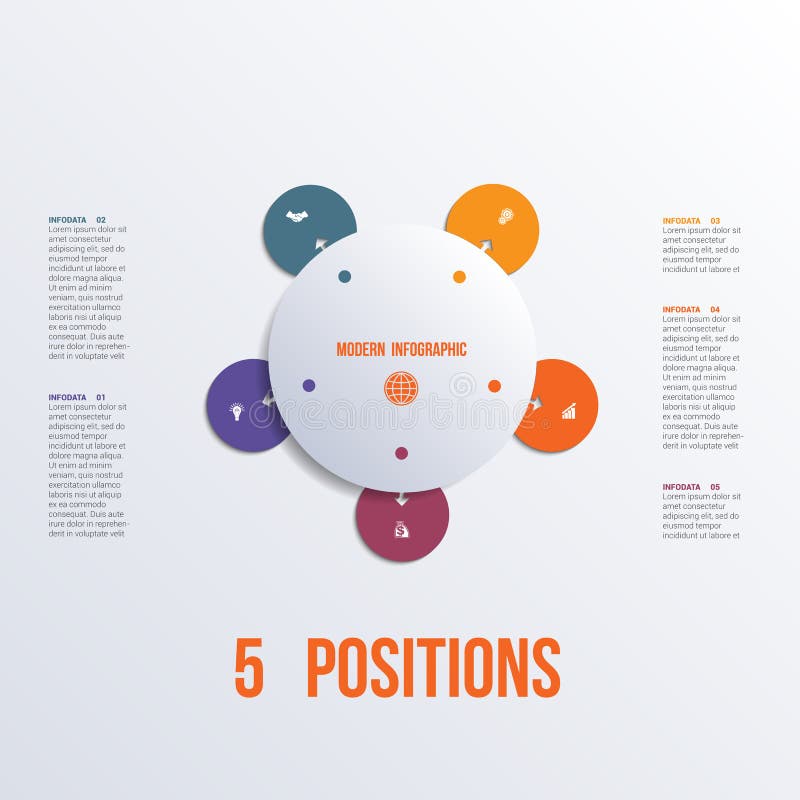 Template Flower Colorful Infographics 5 Positions Stock Vector ...