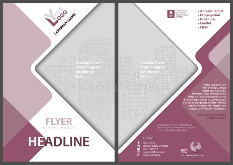 Template of a Flyer with a Geometrical Diamonds Stock Vector ...