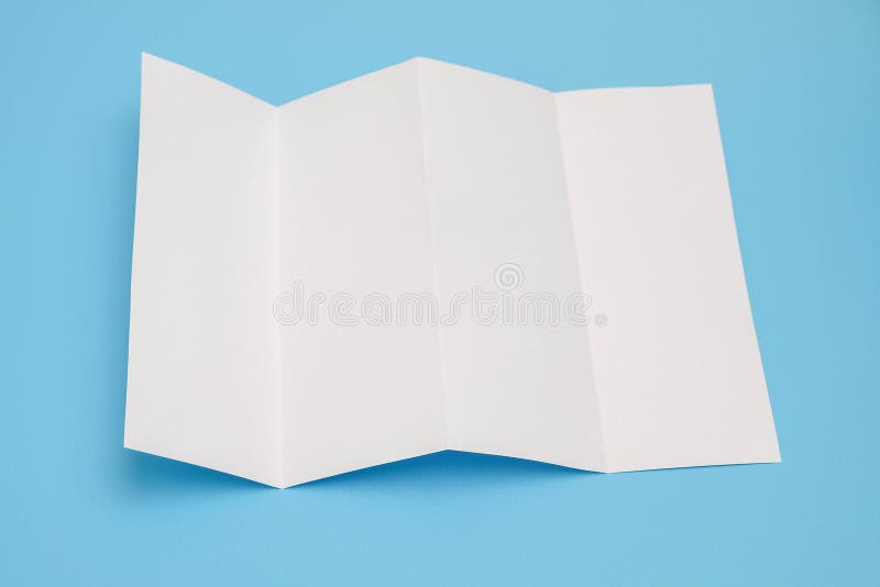 Template Fold White Paper on Blue Background Stock Image - Image of ...