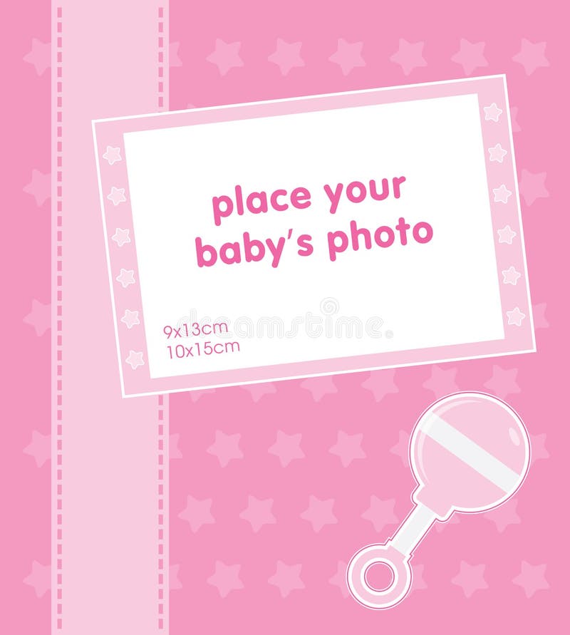 Template Frame Design for Baby Girl Photo Stock Vector - Illustration ...