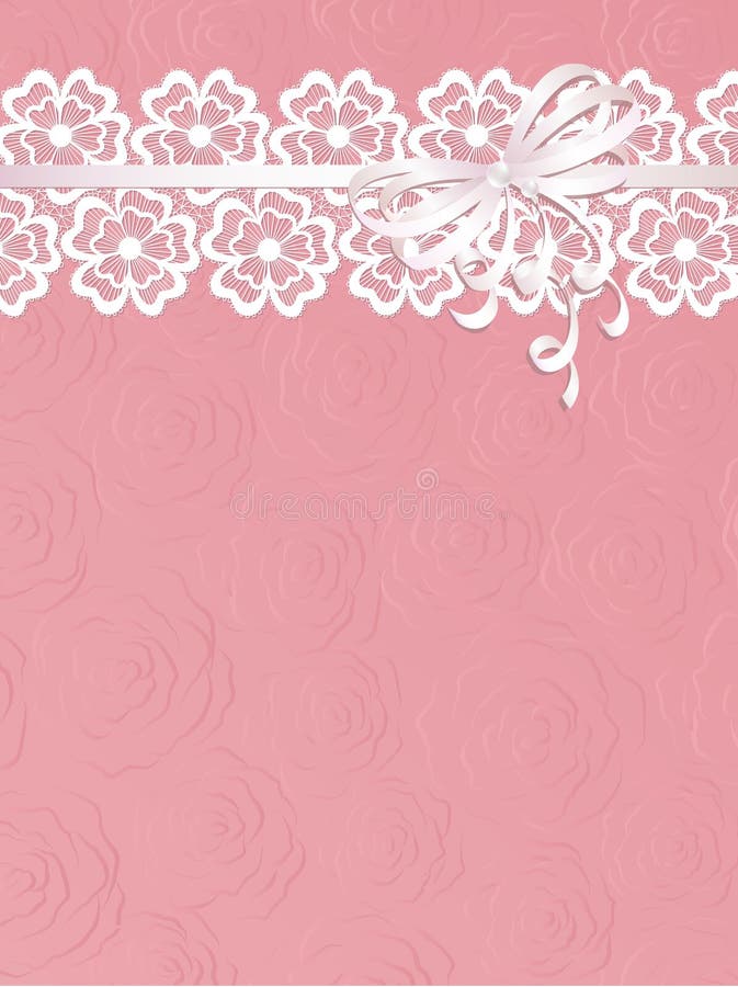 Template Frame Design for Lace Card. Pink Card Stock Vector ...