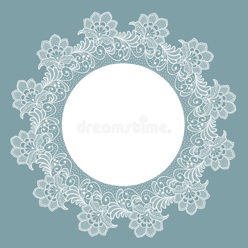 Template Frame Design for Card. Lace Floral Frame Stock Vector ...
