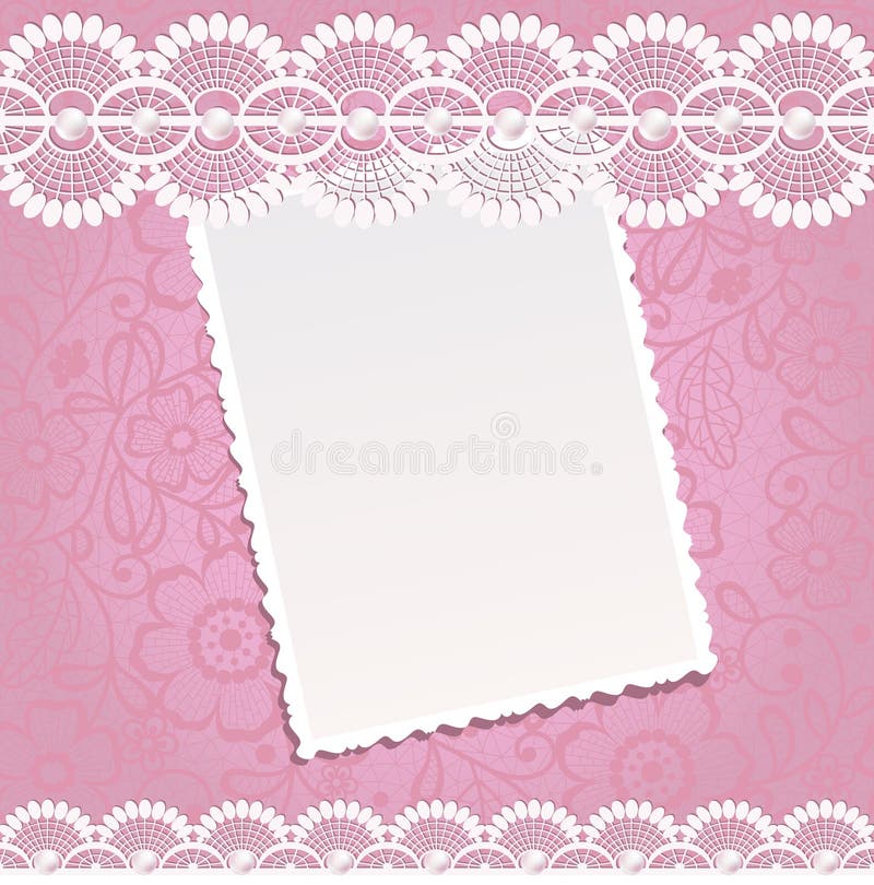Template Frame Design for Card. Vintage Lace Frame Stock Vector ...
