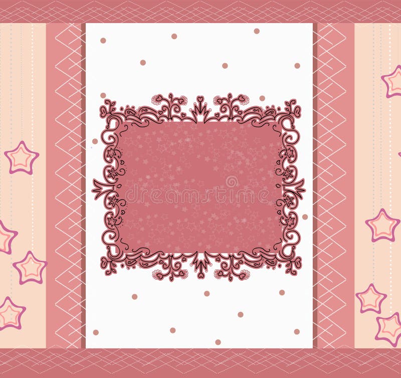 Template Frame Design for Greeting Card Stock Vector - Illustration of ...