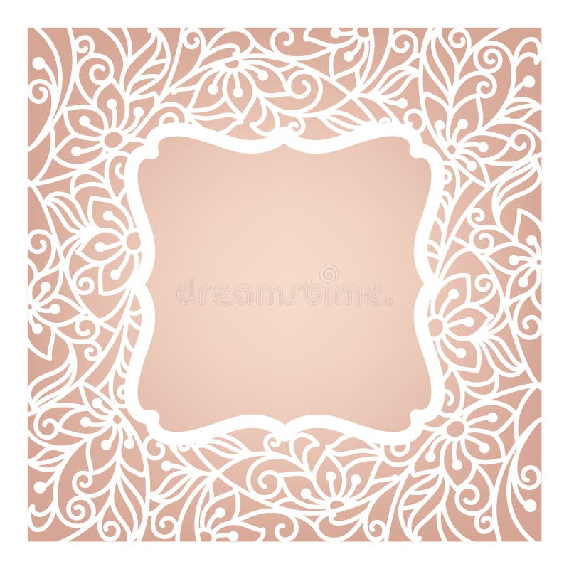 Template Frame Design Invitation Card.Laser Cutting Stock Vector ...