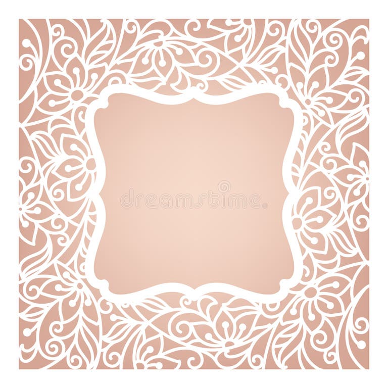 Template Frame Design Invitation Card.Laser Cutting Stock Vector ...