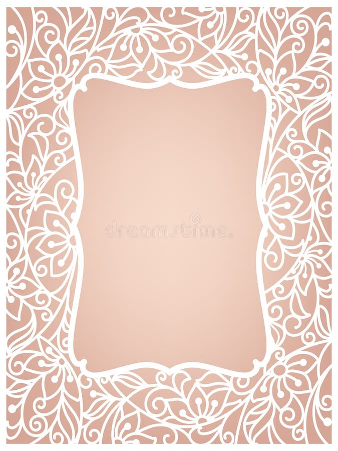 Template Frame Design Invitation Card.Laser Cutting Stock Vector ...