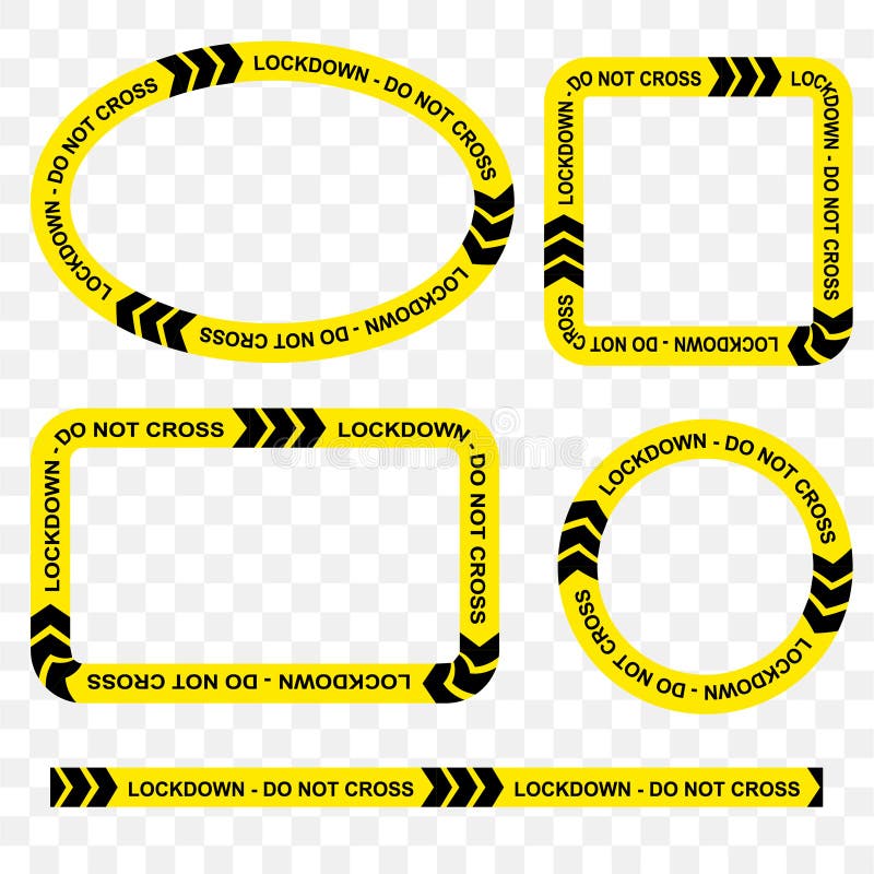 Template - Frame - Police Line - Danger 0Simple Set Vector Oval ...