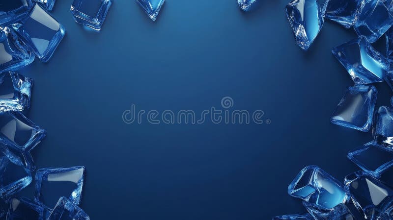 Template for a Frosty Beverage Ad Banner with a Translucent Ice Cube ...