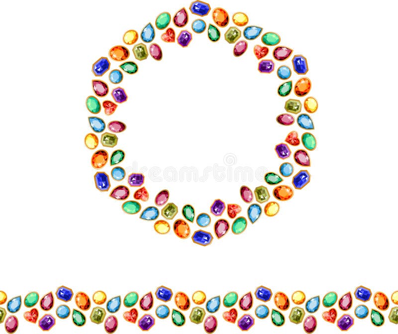 Template with Gem Stones and Jewelry. Stock Vector - Illustration of ...