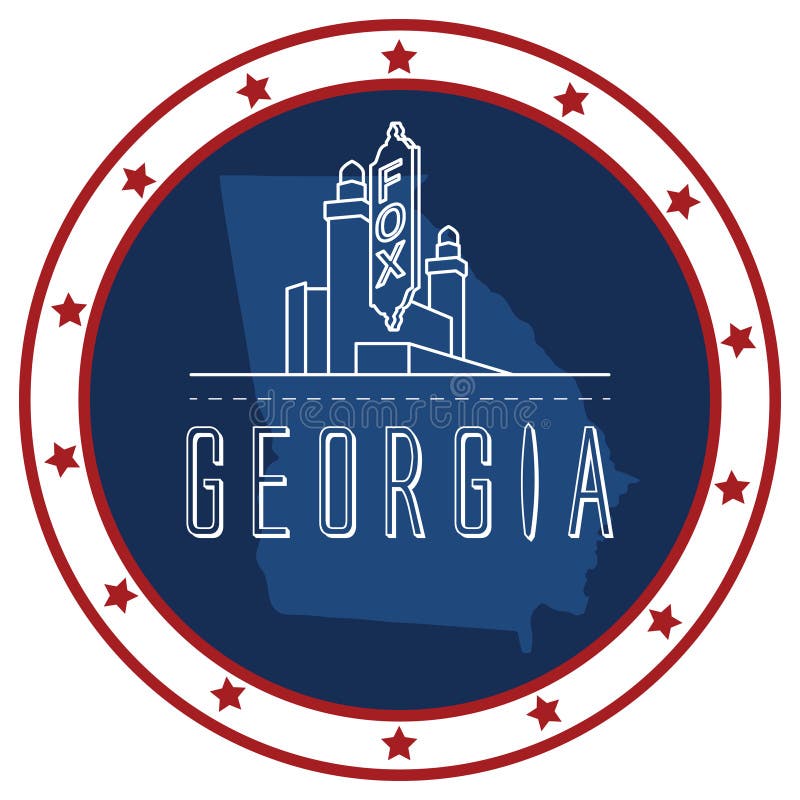 Georgia Sticker Flat Design. Stock Vector - Illustration of creative ...