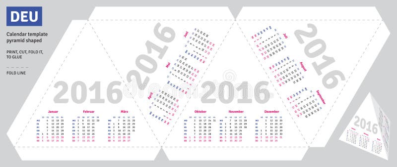 Template German Calendar 2016 Stock Vector - Illustration of business ...