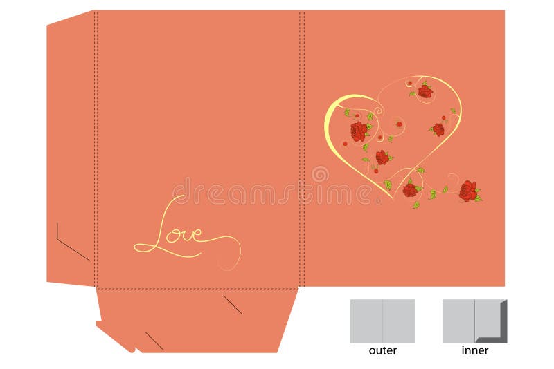 Template For Gift Folder On Pink Background Stock Illustration ...