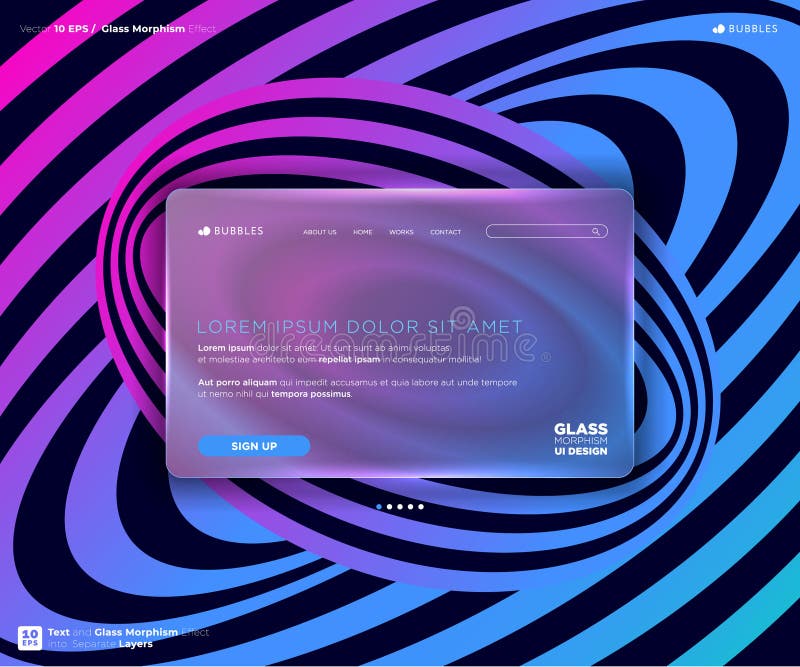 Vector Image in the Glass Morphism Style. Place for Your Text. Frosted ...