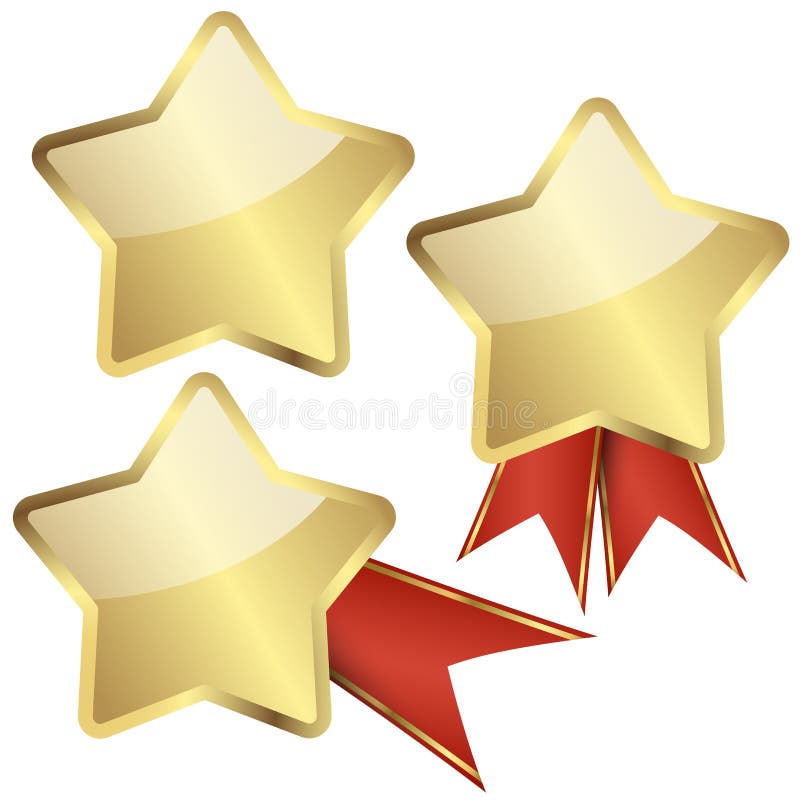 Template Golden Star with Ribbons Stock Vector - Illustration of badge ...