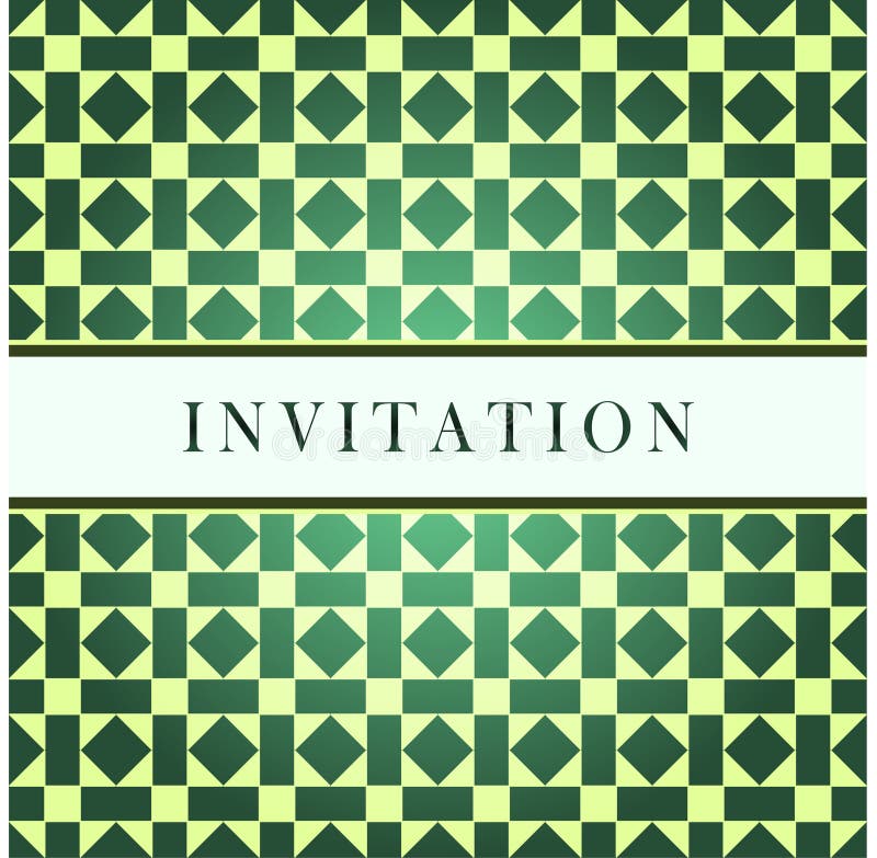 Template Green Design for Invitation Stock Vector - Illustration of ...