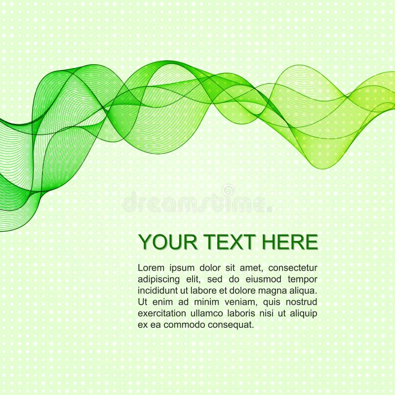 Template with Green Wave Line for Your Text, Information, Publishing ...