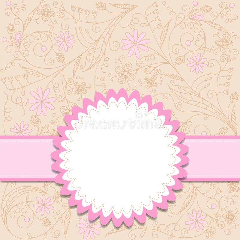 Template Frame Design for Greeting Card . Stock Vector - Illustration ...