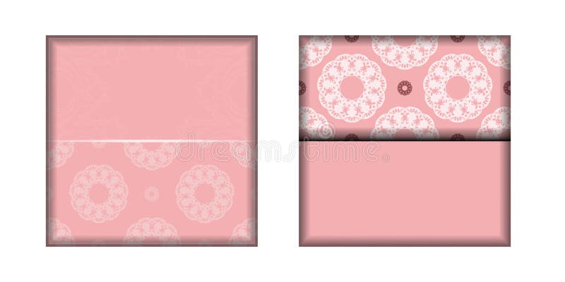 Template Greeting Card in Pink Color with Abstract White Pattern ...