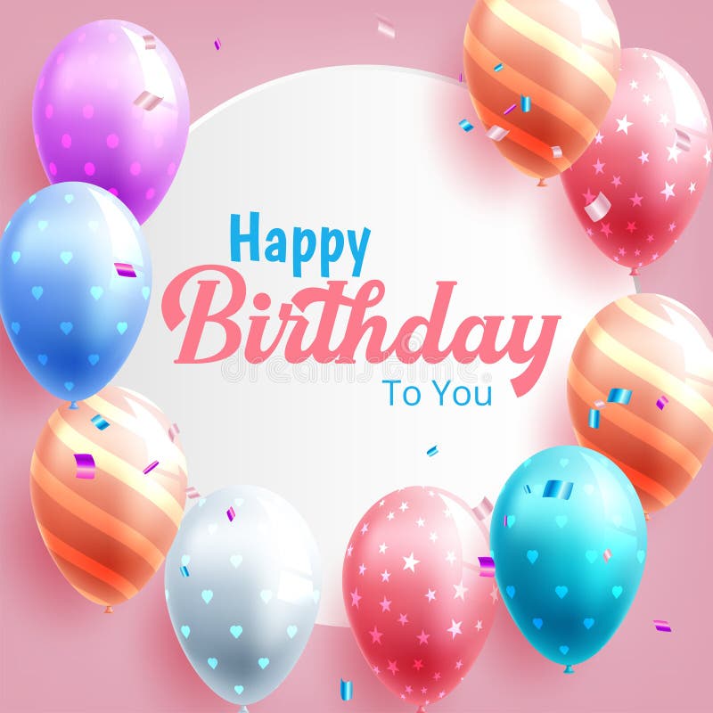 Template for Happy Birthday Card with Place for Text Stock Vector ...