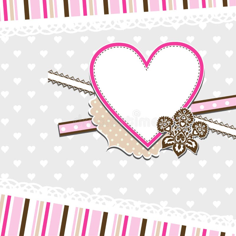 Template Heart Greeting Card Stock Vector - Illustration of vector ...